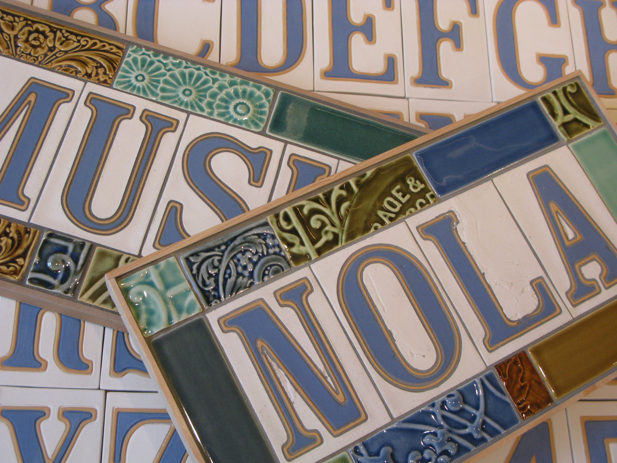 New Orleans Blue and White Street Tile LETTERS -NUMBERS -PANELS – Derby ...